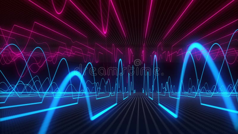 Neon Sine Waveforms Motion Background Animation Stock Video - Video of ...