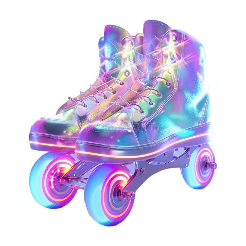 Neon Skating Shoes on Transparent Background - Ai Generated Stock ...