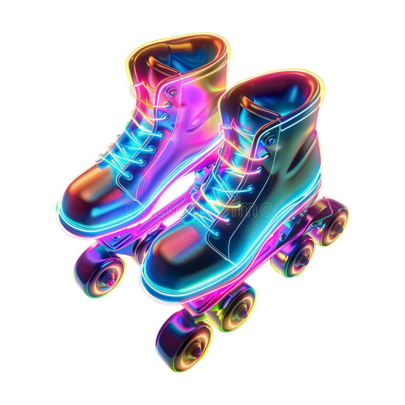 Neon Skating Shoes on Transparent Background - Ai Generated Stock ...