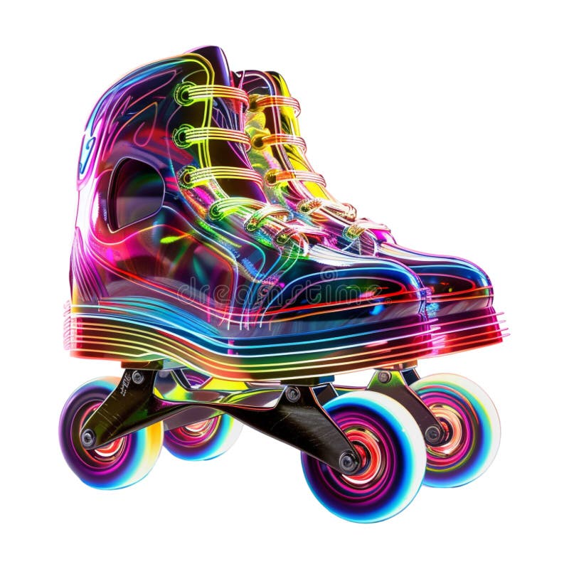 Neon Skating Shoes on Transparent Background - Ai Generated Stock ...