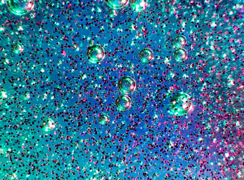 Neon Slime with Glittering Particles Stock Photo - Image of blue, glass ...