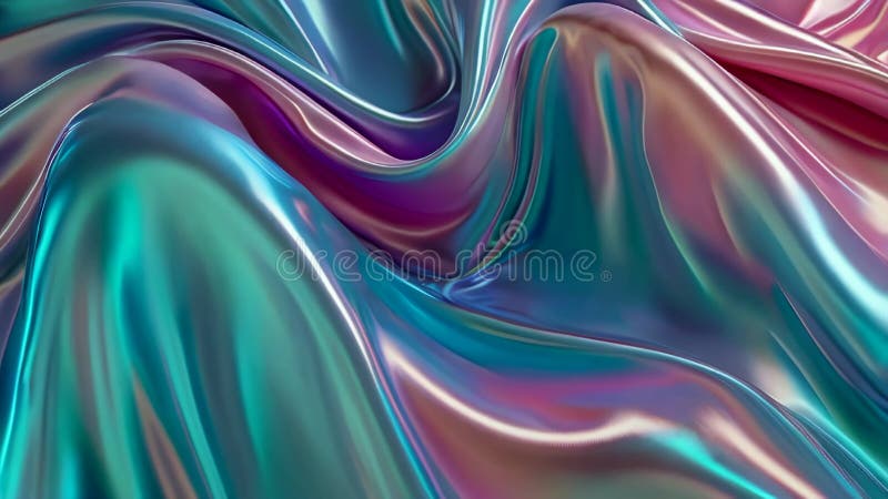 Neon Neon Slow Motion Soft Satin Wave, Light Effect, White Holographic ...