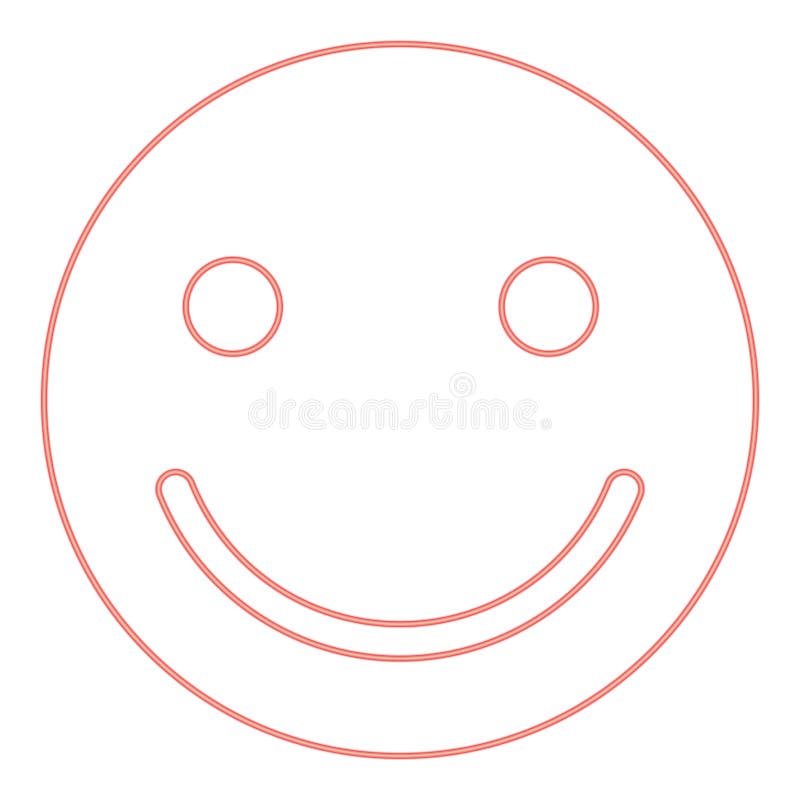 Neon Smile Red Color Vector Illustration Flat Style Image Stock Vector ...