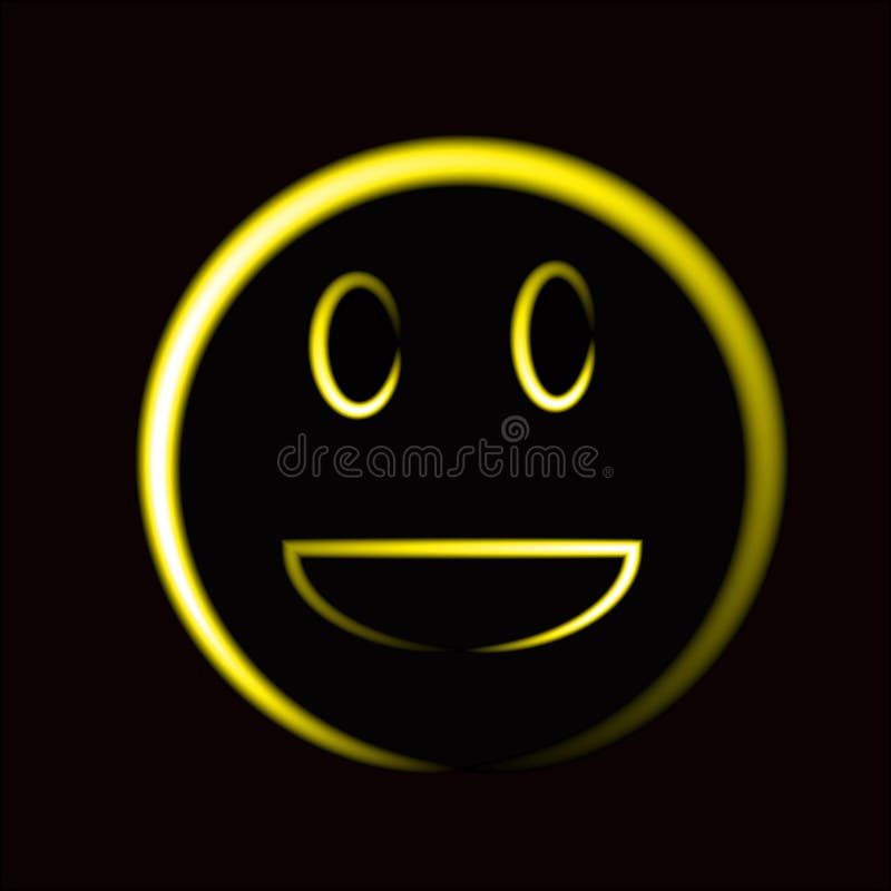 Neon smiley face. stock vector. Illustration of comic - 240794720