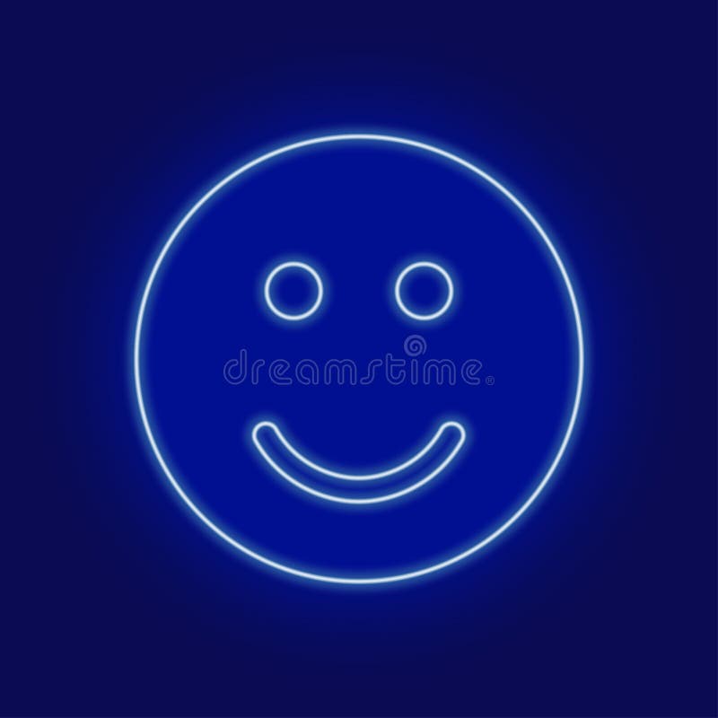 Neon Smiley Fun Face Icon Symbol Vector Stock Illustration ...
