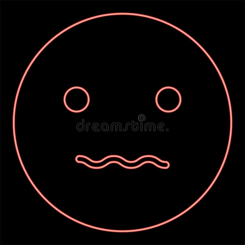 Neon Smiley Red Color Vector Illustration Flat Style Image Stock Vector ...