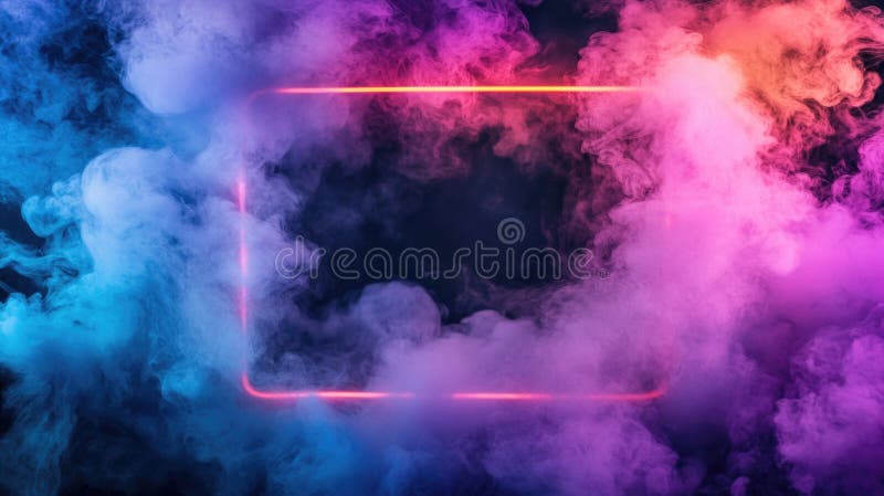Neon Smoke Frame stock image. Image of middle, abstract - 381803673