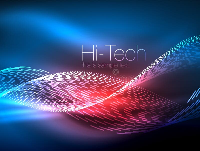 Neon smoke waves stock vector. Illustration of flow - 109225362