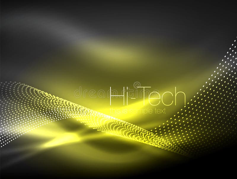 Neon smoke waves stock vector. Illustration of concept - 109347000