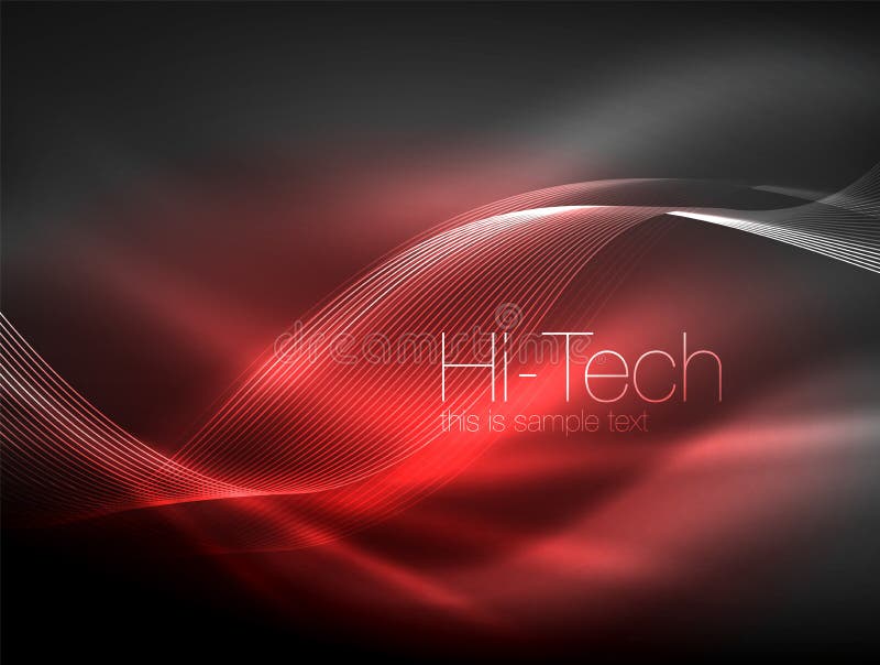 Neon smoke waves stock vector. Illustration of graphic - 109431900