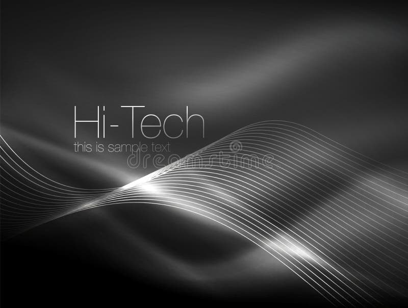 Neon smoke waves stock vector. Illustration of curve - 109511389