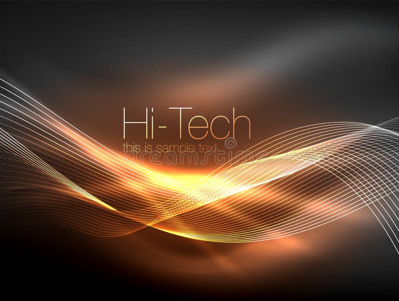 Neon smoke waves stock vector. Illustration of flying - 109511394