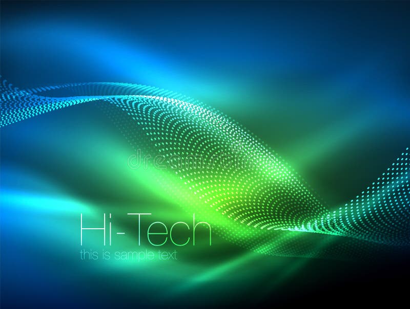 Neon smoke waves stock vector. Illustration of laser - 109693767