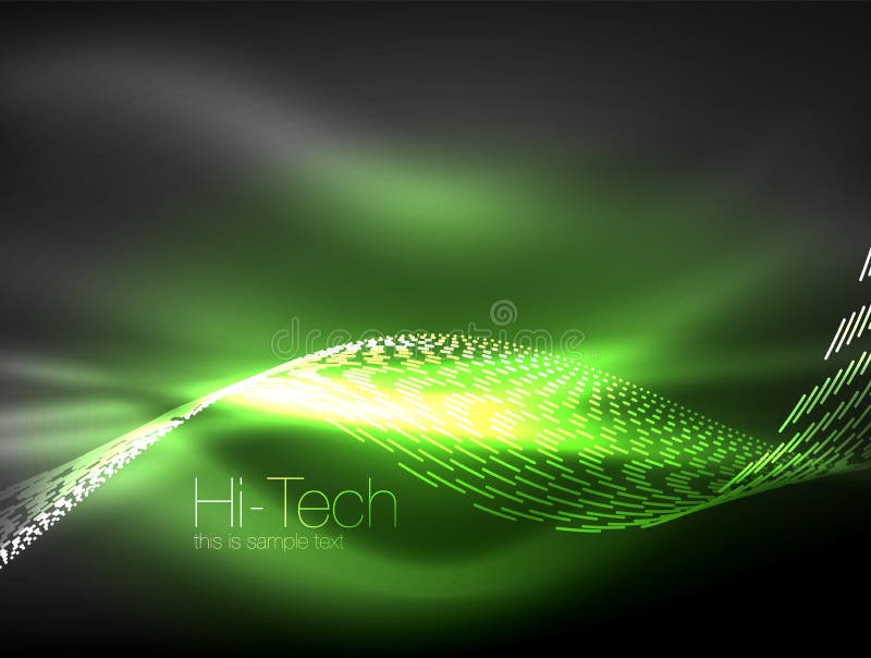 Neon smoke waves stock vector. Illustration of bright - 110032726