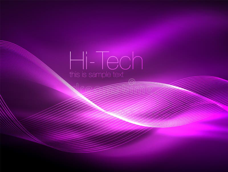 Neon smoke waves stock vector. Illustration of detailed - 112424804