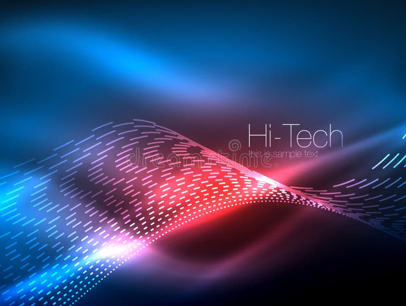 Neon smoke waves stock vector. Illustration of dark - 111486933