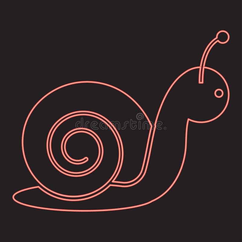Neon Snail Red Color Vector Illustration Image Flat Style Stock Vector ...