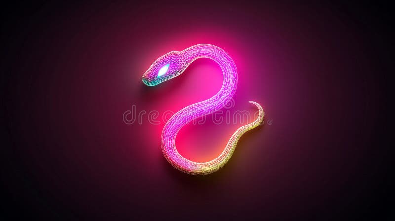 Neon Snake Design with Vibrant Colors and Glowing Effect for Artistic ...
