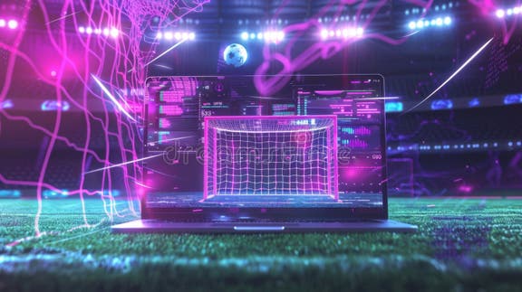 The Neon Soccer Data Visualization.AI Generated Image Stock Photo ...