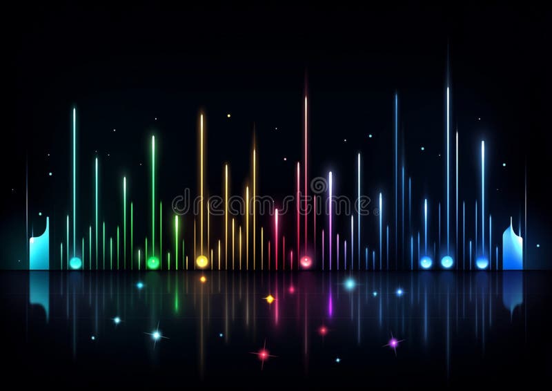 Neon Sound Rainbow Science Graph. AI Generated Stock Illustration ...