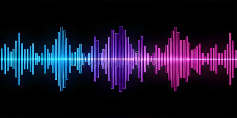 Neon Sound Wave Visualization Stock Illustration - Illustration of ...