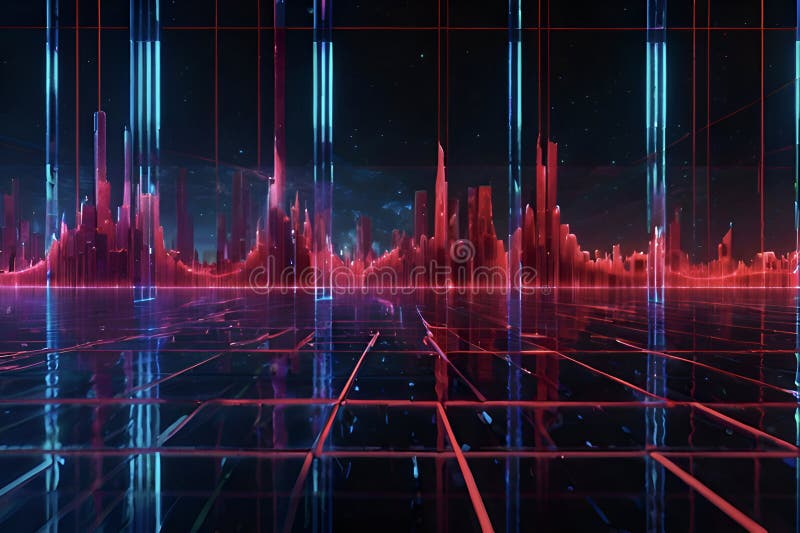 Abstract Neon Soundwave Design with Vibrant Energy and Rhythmic Flow ...