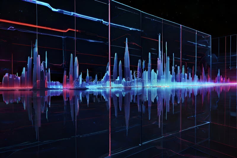 Abstract Neon Soundwave Design with Vibrant Energy and Rhythmic Flow ...