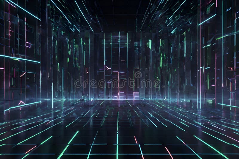 Abstract Neon Soundwave Design with Vibrant Energy and Rhythmic Flow ...