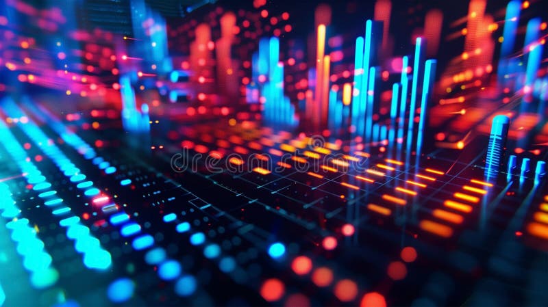 Neon Soundwave Display stock illustration. Illustration of neon - 327746581