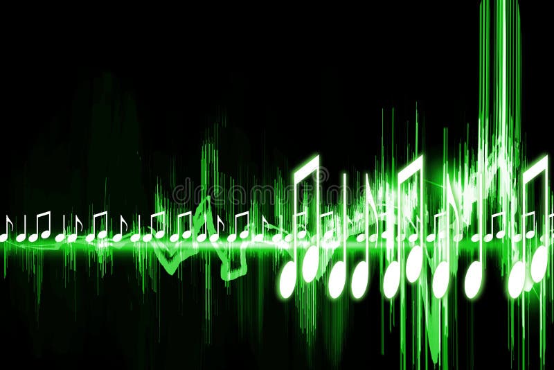 Neon Soundwave Notes stock illustration. Illustration of abstract ...