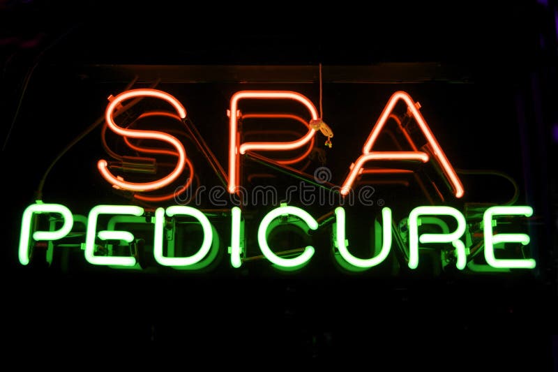 Neon Spa Pedicure sign stock image. Image of pedicure - 19232917