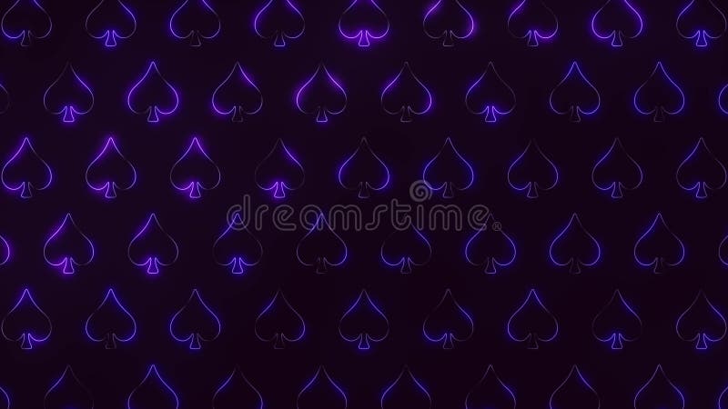Neon Spades Card Pattern with Glitch Effect on Black Gradient Stock ...