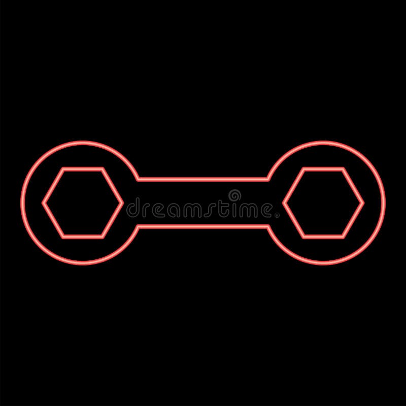 Neon Spanner Red Color Vector Illustration Image Flat Style Stock ...