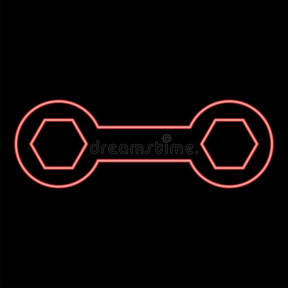 Neon Spanner Red Color Vector Illustration Image Flat Style Stock ...
