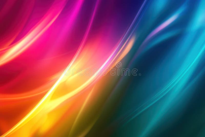 Neon Spectrum Abstract Background with Soft Waves Stock Illustration ...