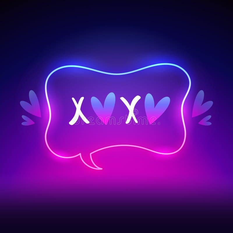 Neon Speech Bubble with Love Message Stock Vector - Illustration of banner, bright: 357416175
