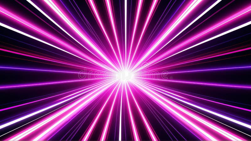 Neon Speed Rays Abstract Background with Pink Light Burst and Luminous ...