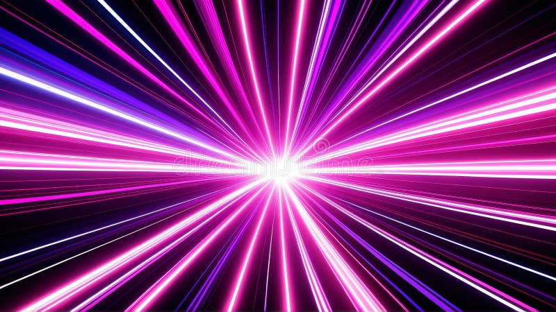 Neon Speed Rays Abstract Background with Pink Light Burst and Luminous ...