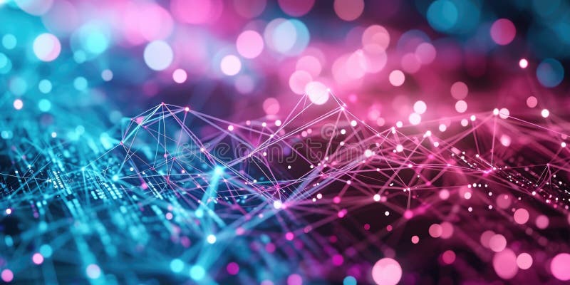 The Neon Sphere Object that Link Each Other To the the Multiple Lines ...