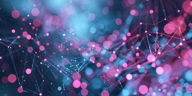 The Neon Sphere Object that Link Each Other To the the Multiple Lines ...