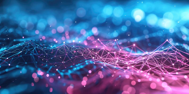 The Neon Sphere Object that Link Each Other To the the Multiple Lines ...