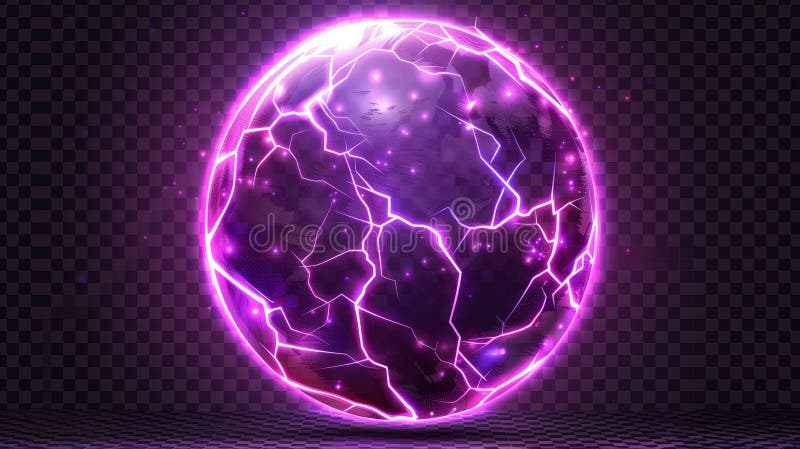 A Neon Sphere Shield with Different Textures and Glows. a Realistic ...