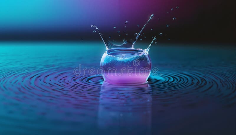 Vibrant Glowing Water Splash Neon Reflections Stock Photos - Free ...