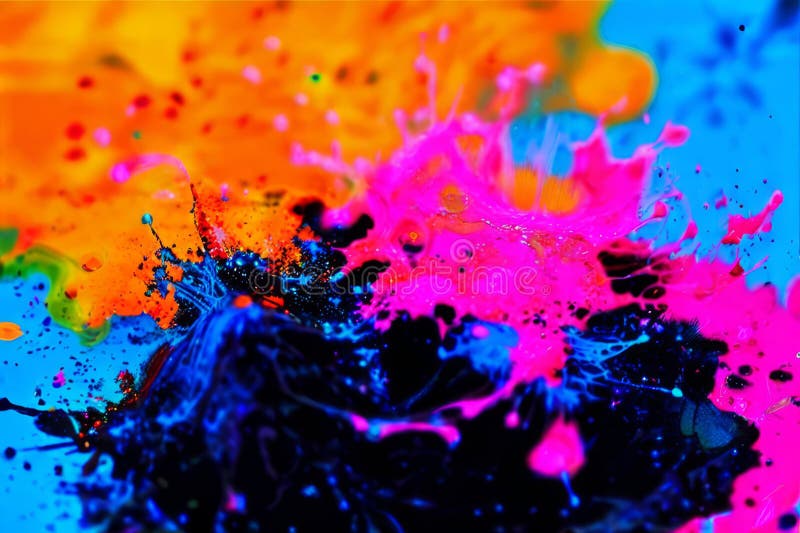 Neon Splatter Bright Fluorescent Colors Stock Illustration ...