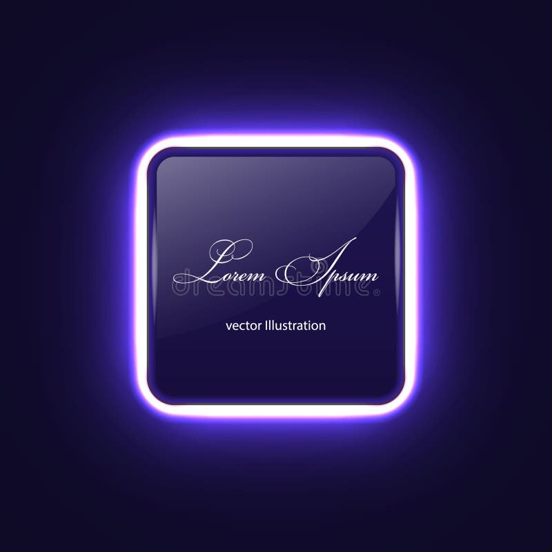 Neon square banner stock vector. Illustration of frame - 125757691