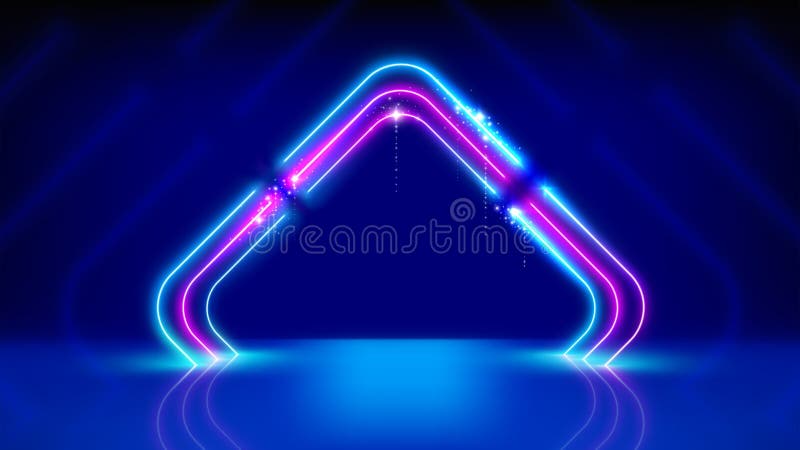 Neon Square Frame, Led Arch, Light Lines. Glowing Sparkling Square ...