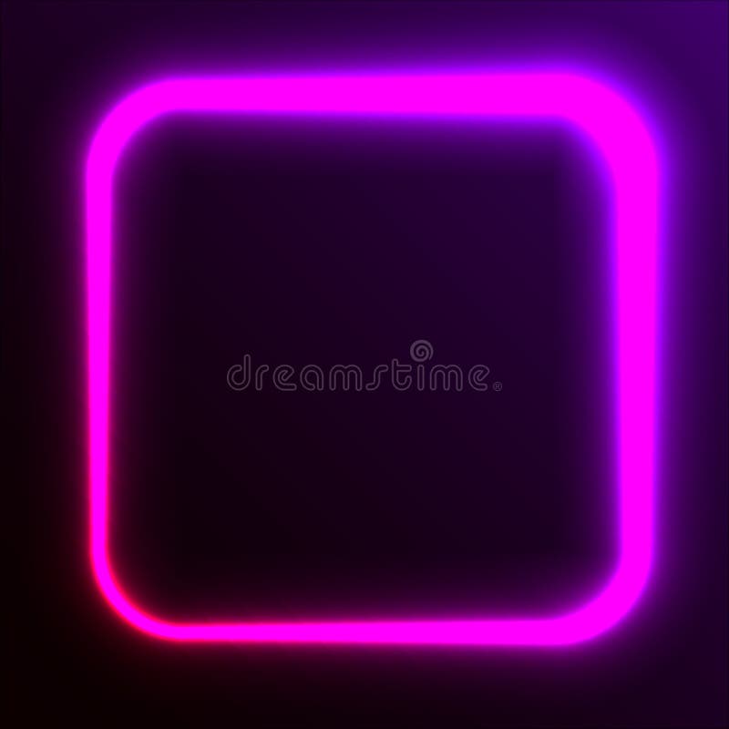 Neon Square on the Island of Snow Mountain on the Sea, 3d Rendering ...