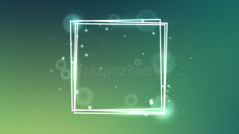 Neon Square Frame with Shining Effects and Sparkles Stock Illustration ...