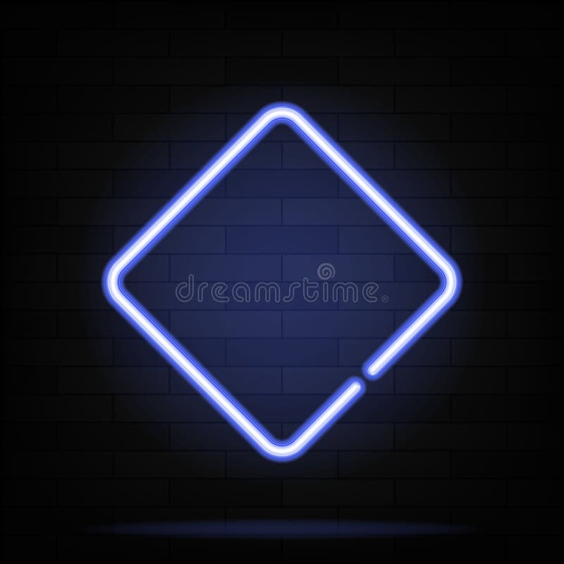 Neon Square Shape. Vector Illustration. Bright Trendy Figures for Text ...