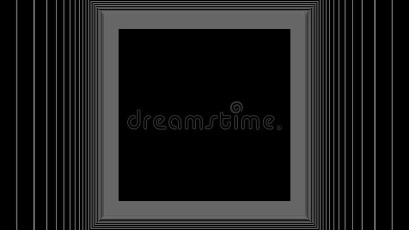 Neon Square Tunnel with Pulsating Square Frames. Animation Fluorescent ...